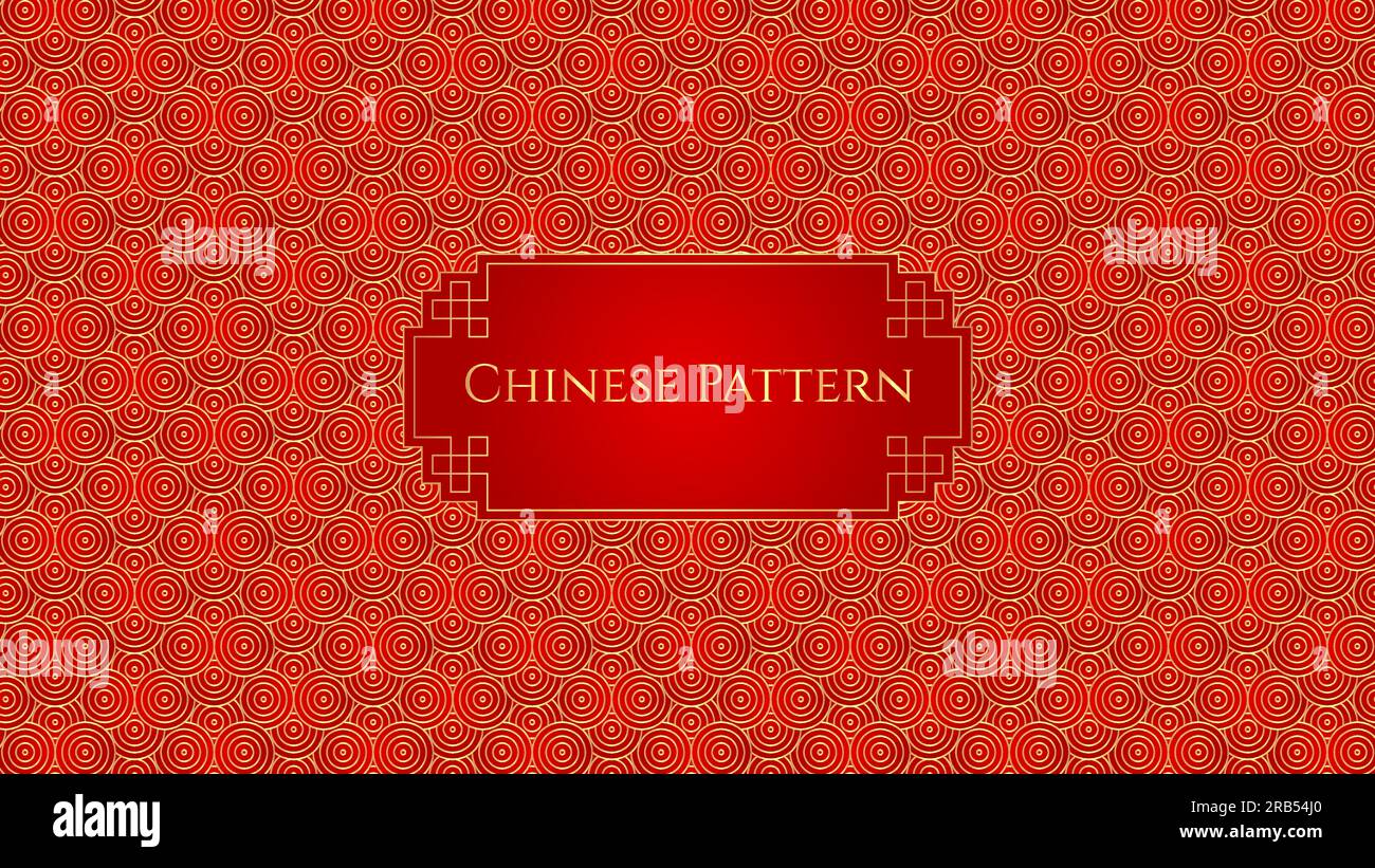Red gold luxury japanese circle card. Traditional asian motif Stock ...
