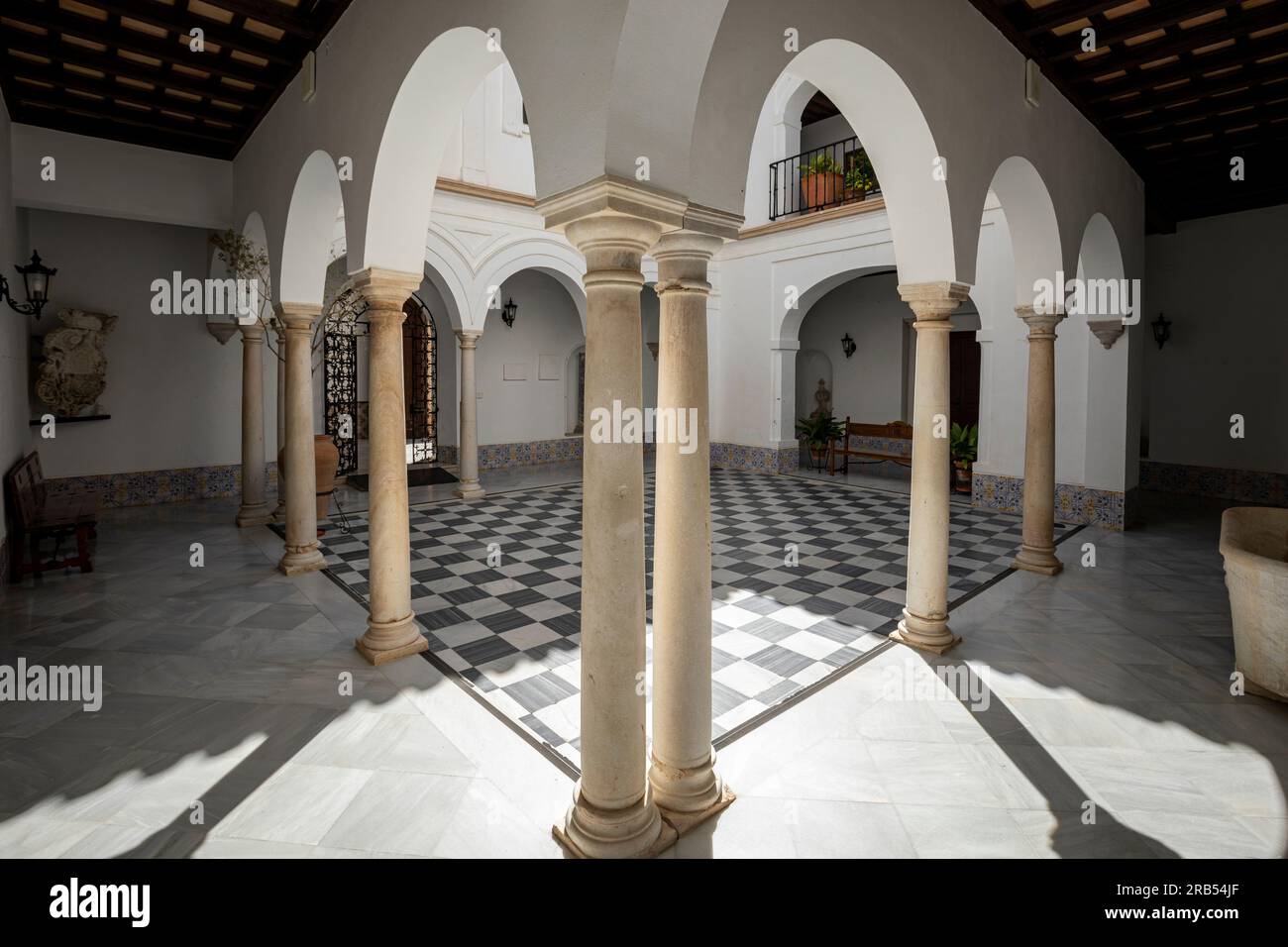 White porticoed courtyard with fine columns of the 17th century ...