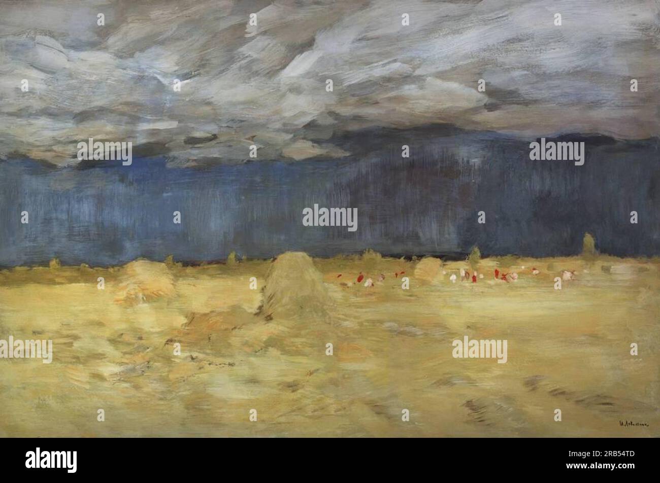 Haystacking 1900; Russian Federation by Isaac Levitan Stock Photo - Alamy