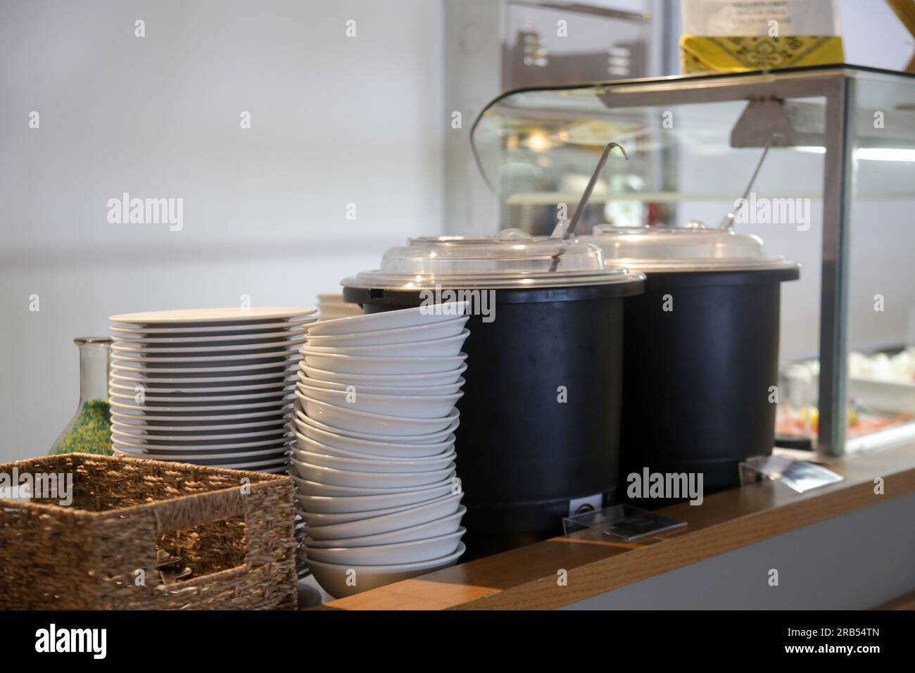 Various food served on a buffet line Stock Photo - Alamy