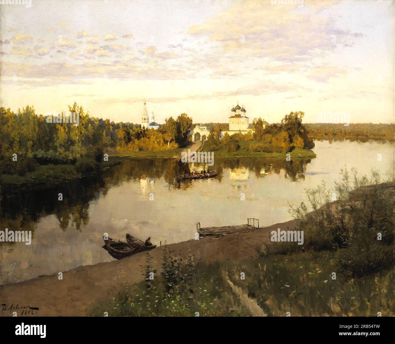 Vesper chimes 1892; Russian Federation by Isaac Levitan Stock Photo - Alamy