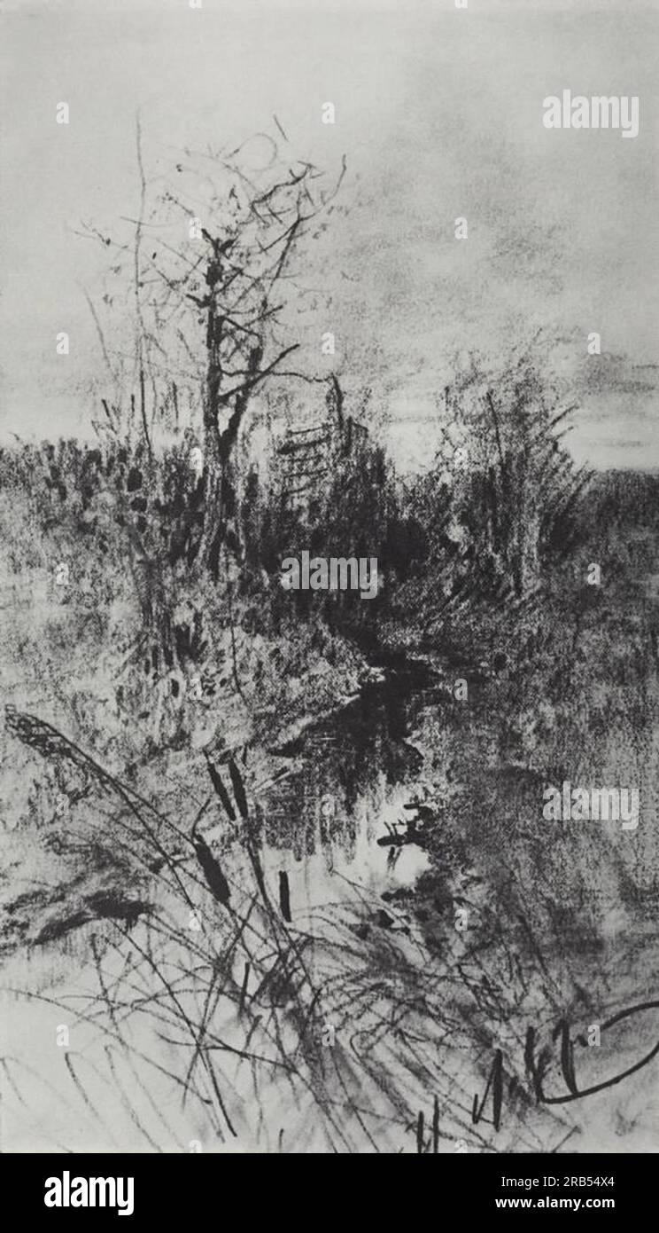 A creek c.1885; Russian Federation by Isaac Levitan Stock Photo - Alamy