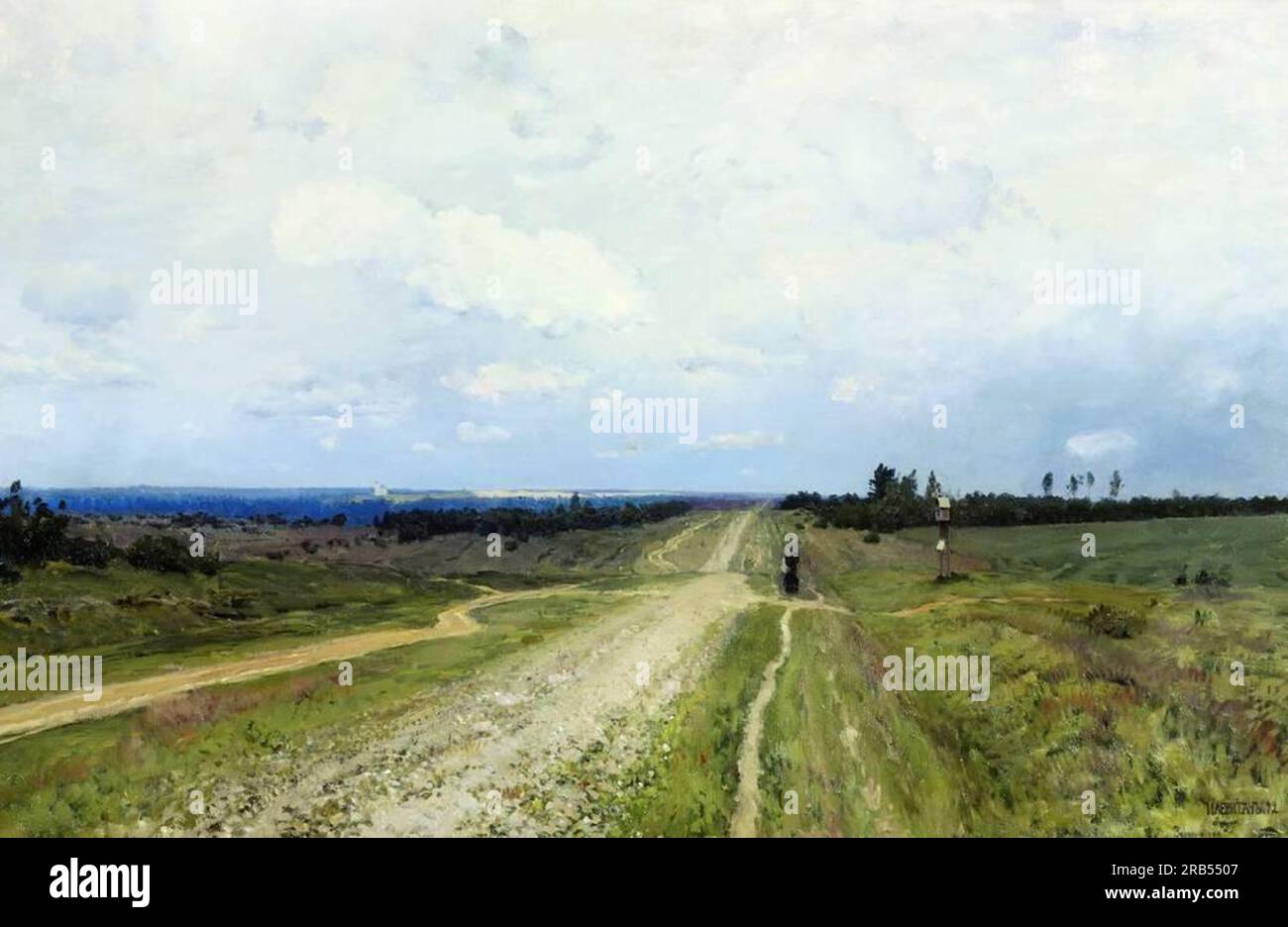The Vladimir's road 1892; Russian Federation by Isaac Levitan Stock ...
