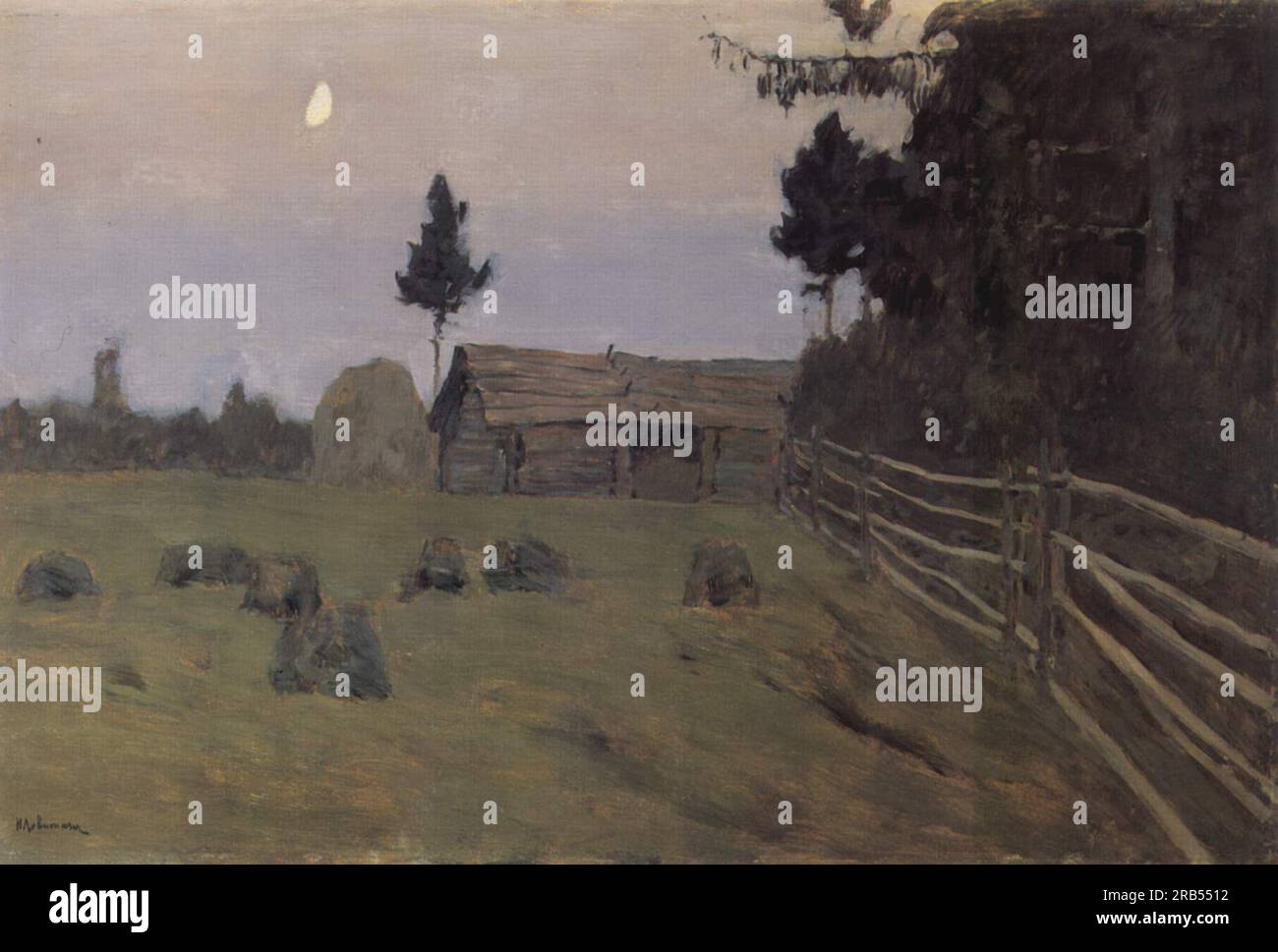 Twilight 1900; Russian Federation by Isaac Levitan Stock Photo - Alamy