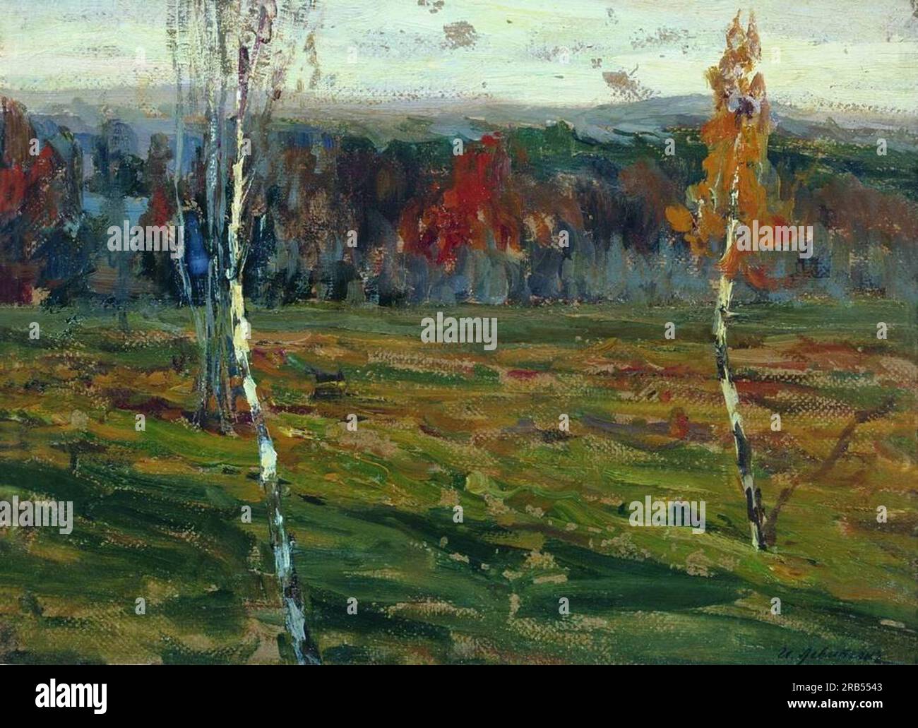 Autumn. Birches. 1899; Russian Federation by Isaac Levitan Stock Photo ...