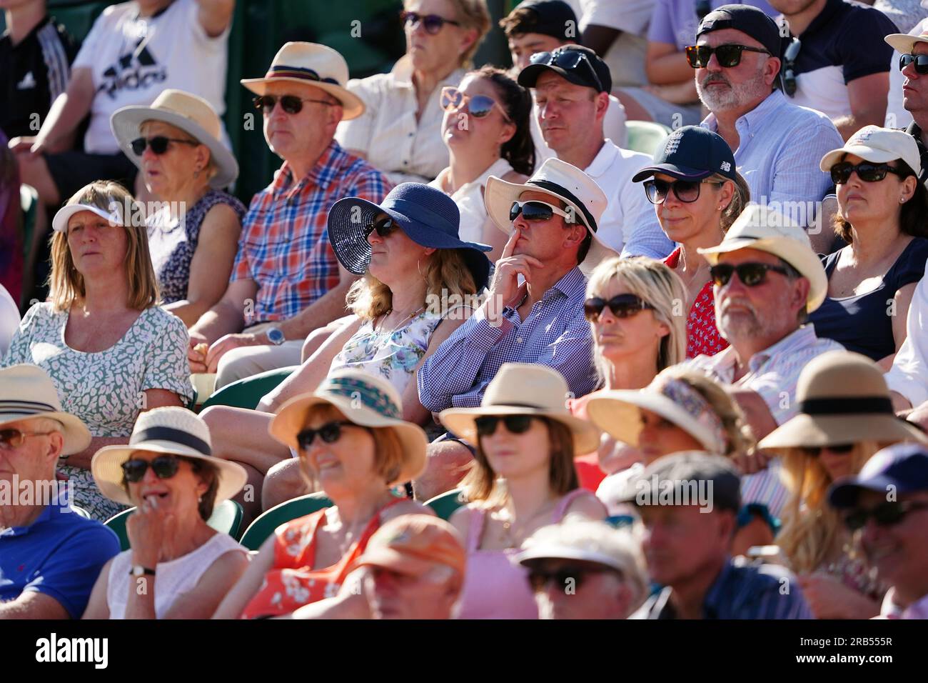 Spectators in the stands on day five of the 2023 Wimbledon ...