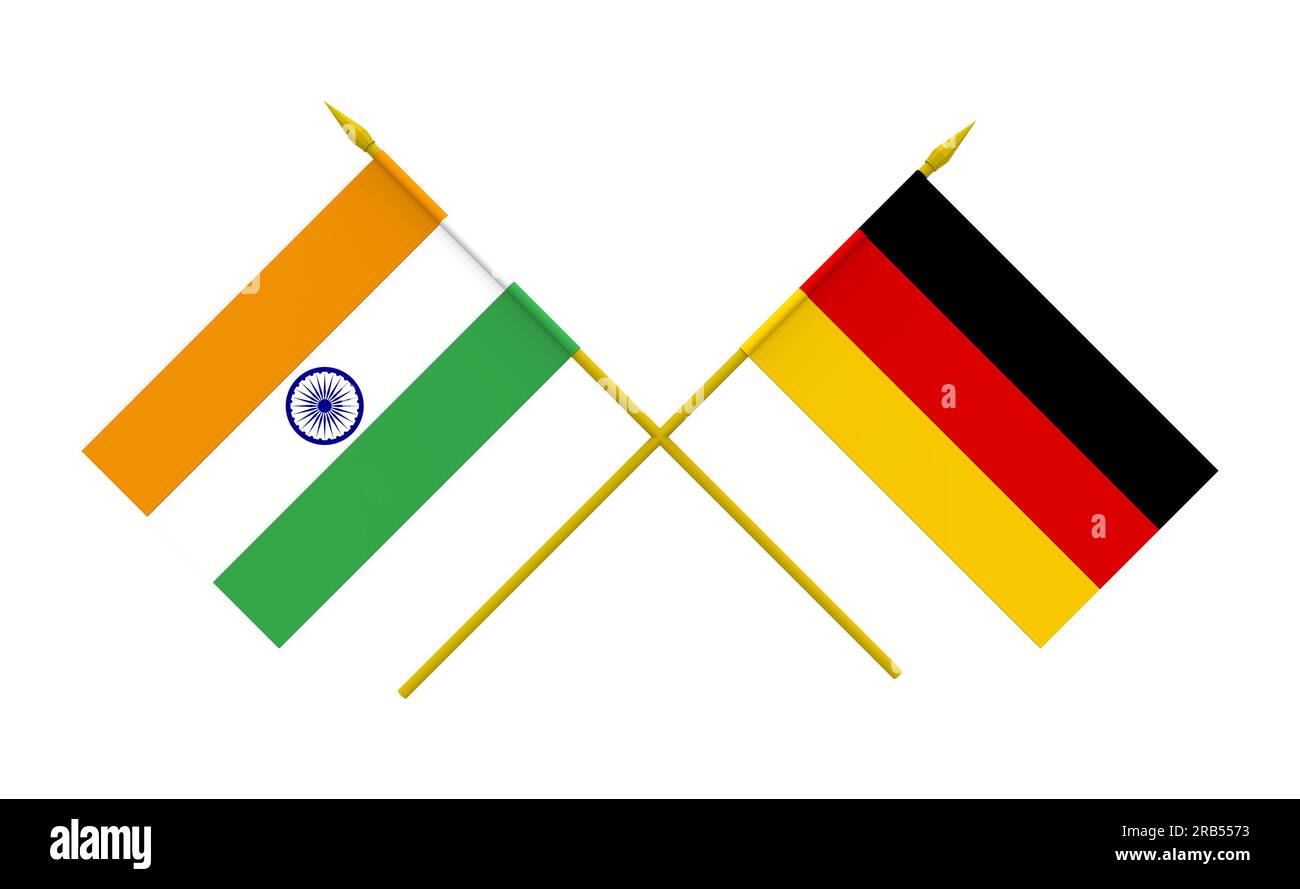 Flags of Germany and India, 3d render, isolated Stock Photo - Alamy
