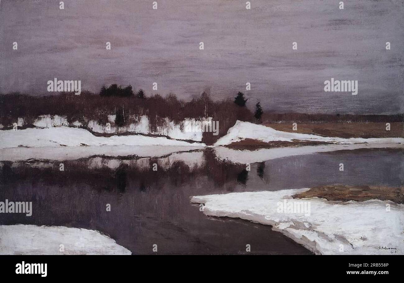 Early spring 1898; Russian Federation by Isaac Levitan Stock Photo - Alamy