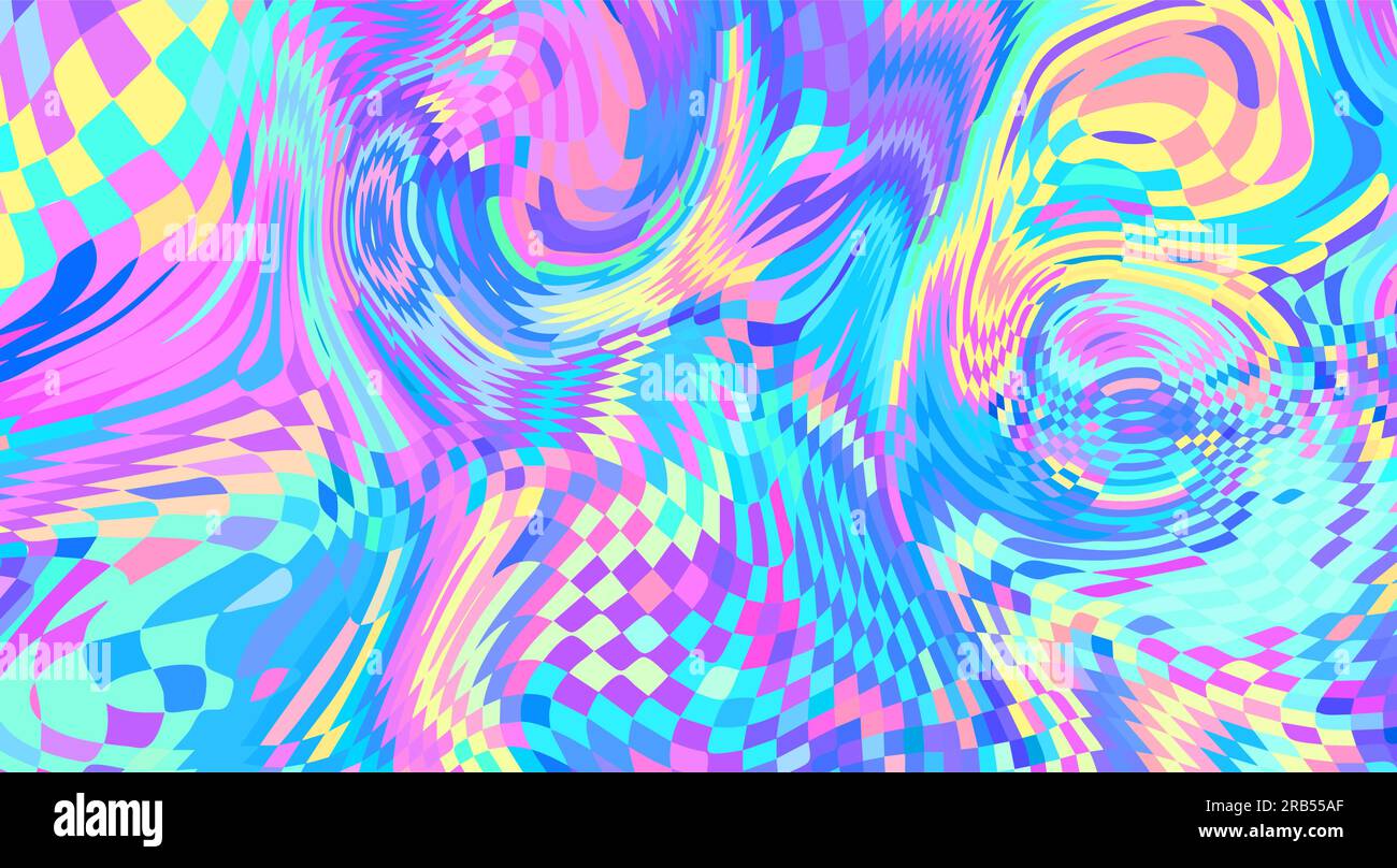 Holographic pattern. Checkered trippy psychedelic background Stock Vector Image & Art - Alamy