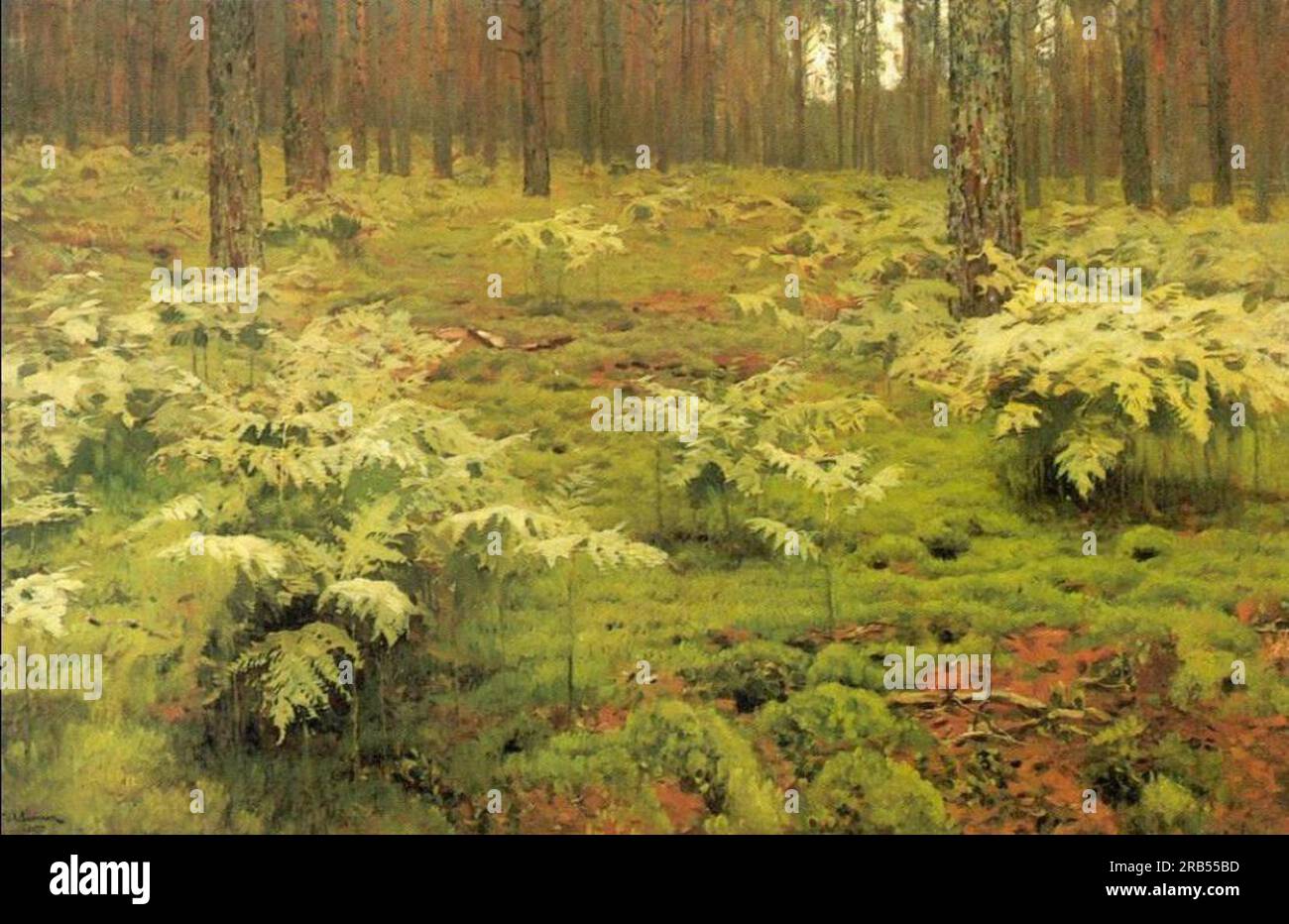 Ferns in a forest 1895; Russian Federation by Isaac Levitan Stock Photo ...