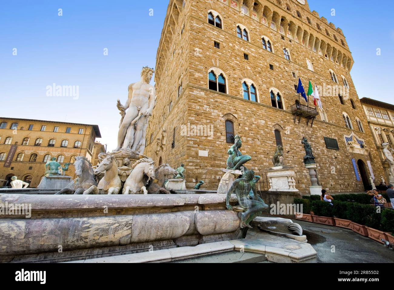 Neptune's fountain. piazza della signoria. Florence. Tuscany Stock ...