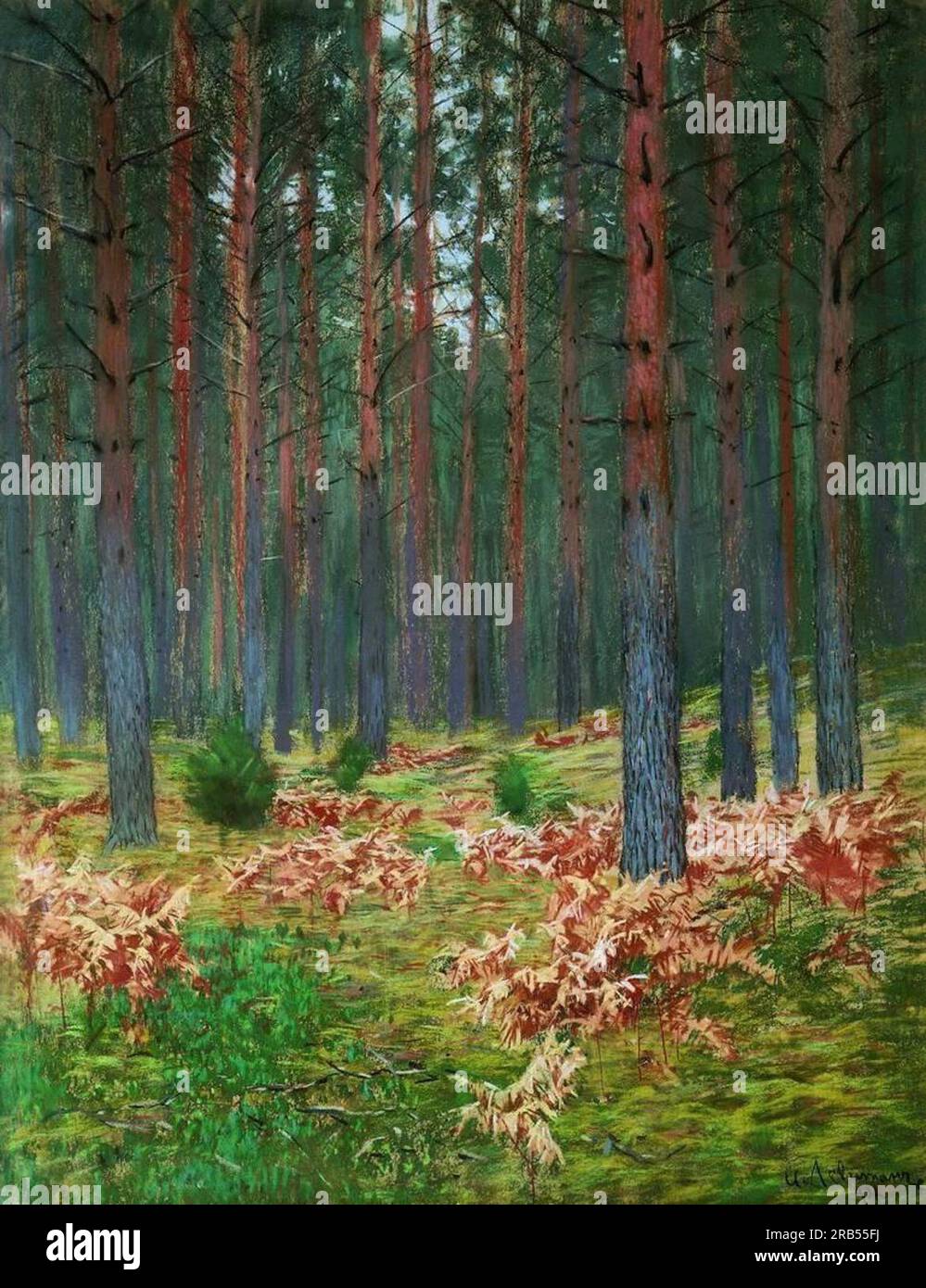 Landscape with ferns c.1895; Russian Federation by Isaac Levitan Stock ...