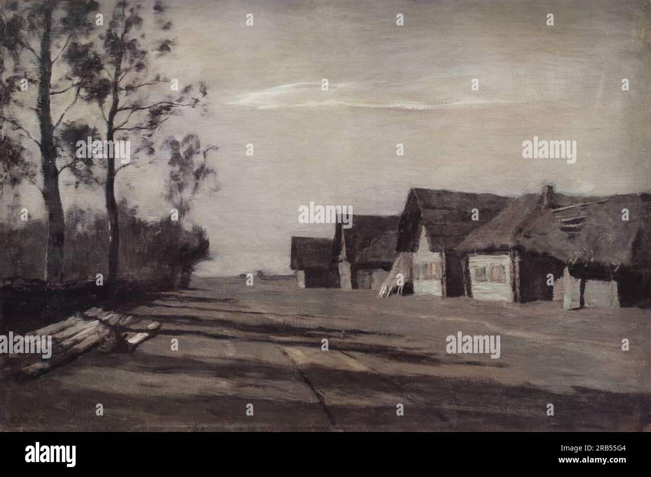 Moonlit Night. A Village 1897; Russian Federation by Isaac Levitan ...