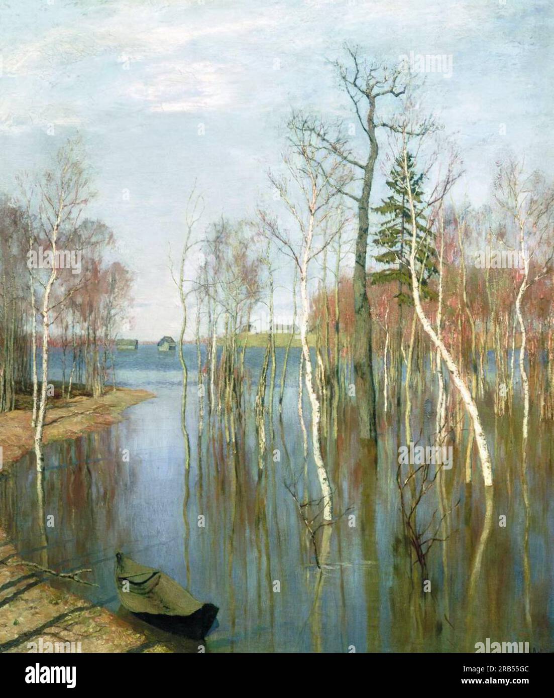 Spring. High waters. 1897; Russian Federation by Isaac Levitan Stock ...