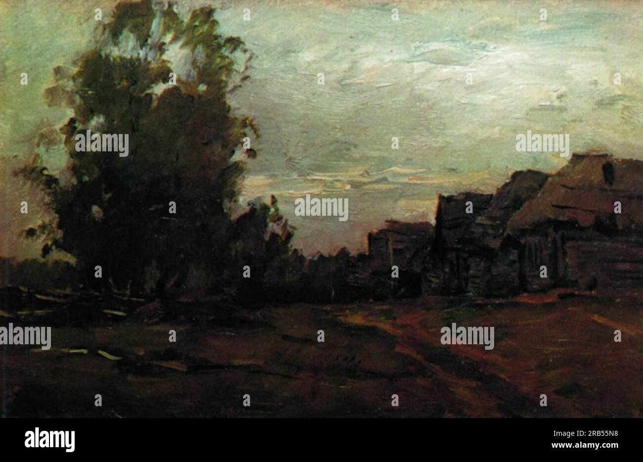 Village. Twilight. 1897; Russian Federation by Isaac Levitan Stock ...