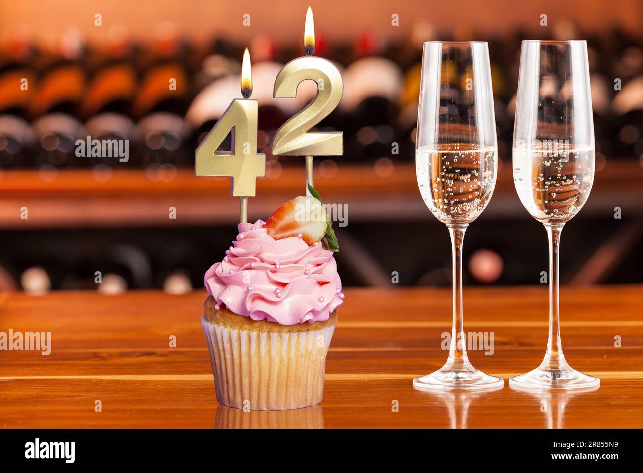 Cupcake With Number For Celebration Of Birthday Or Anniversary; Number ...