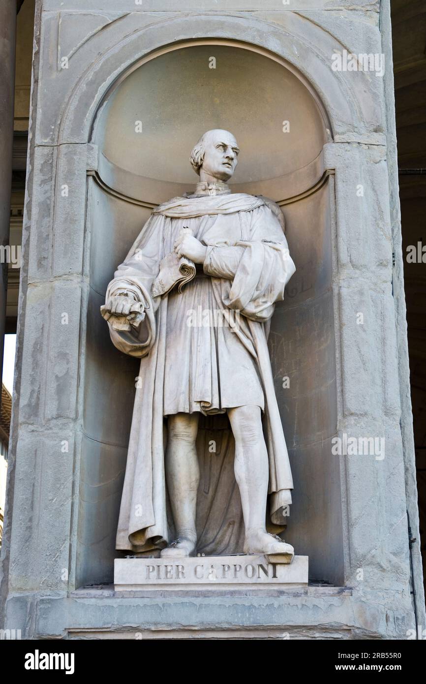 Pier capponi statue. galleria degli uffizi. Florence. Italy Stock Photo ...