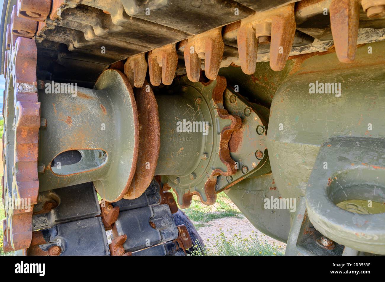 Close-up of the inner gears of the vertex of the caterpillar, of the ...