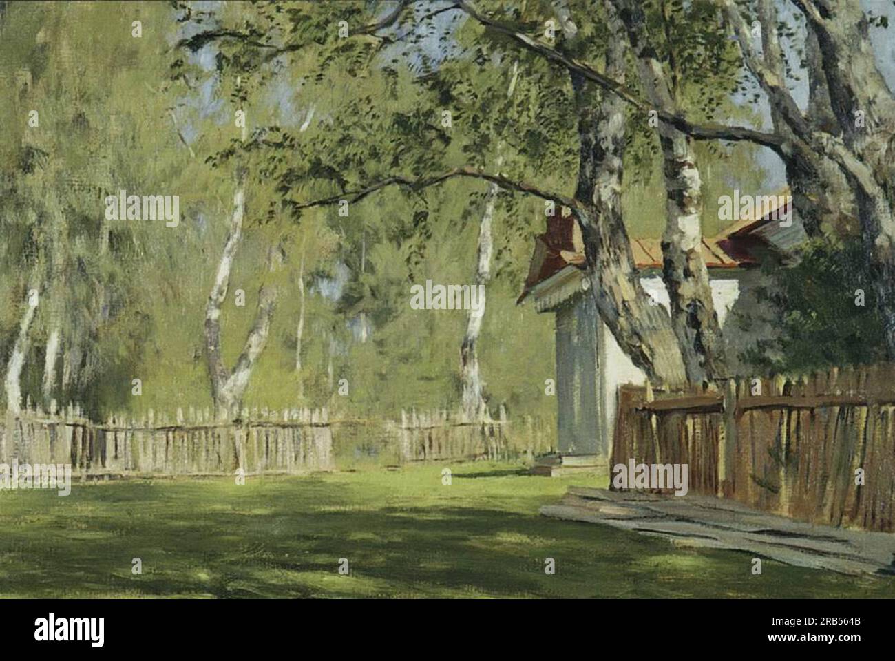 Sunny day 1898; Russian Federation by Isaac Levitan Stock Photo - Alamy