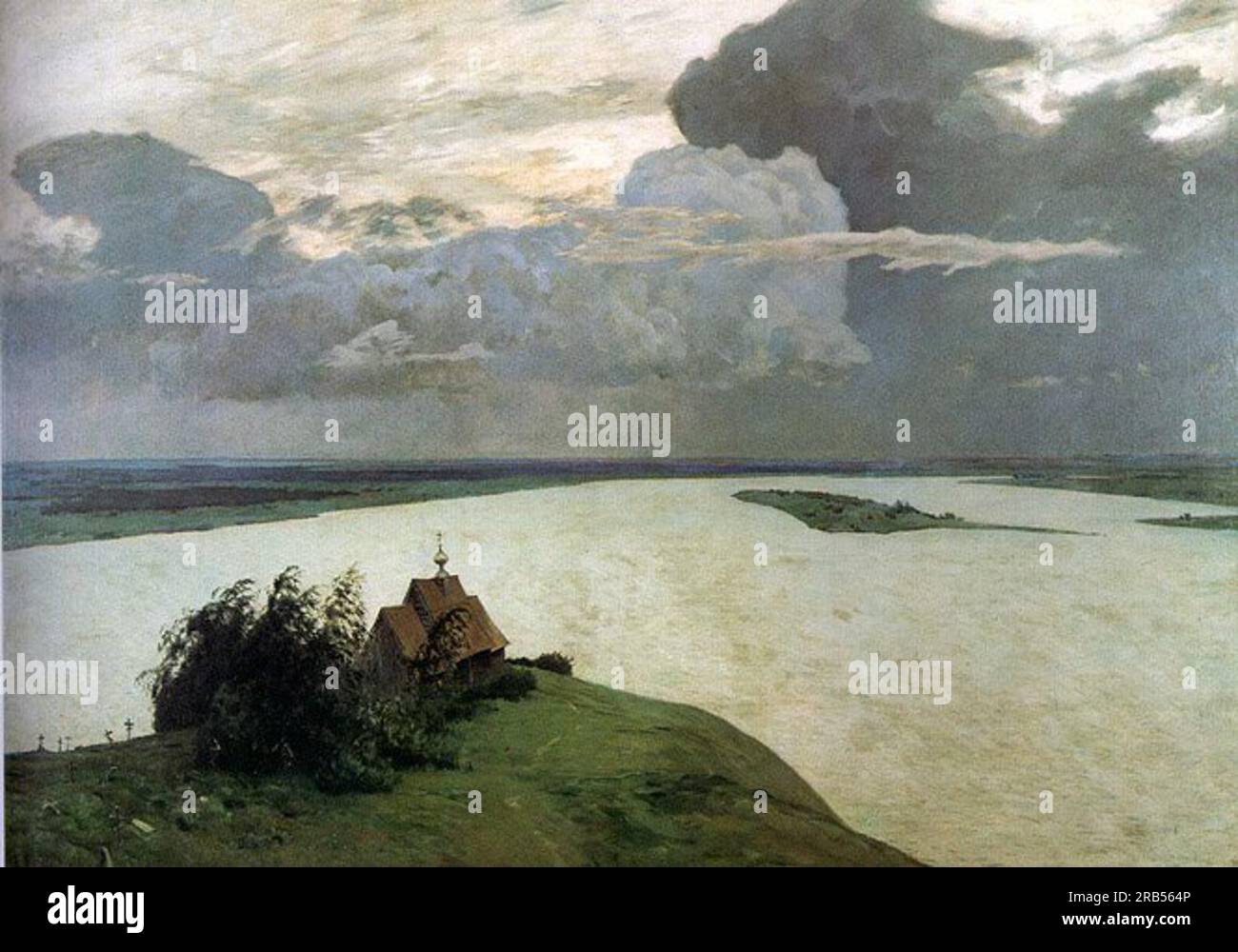 Above the eternal tranquility 1894; Russian Federation by Isaac Levitan ...