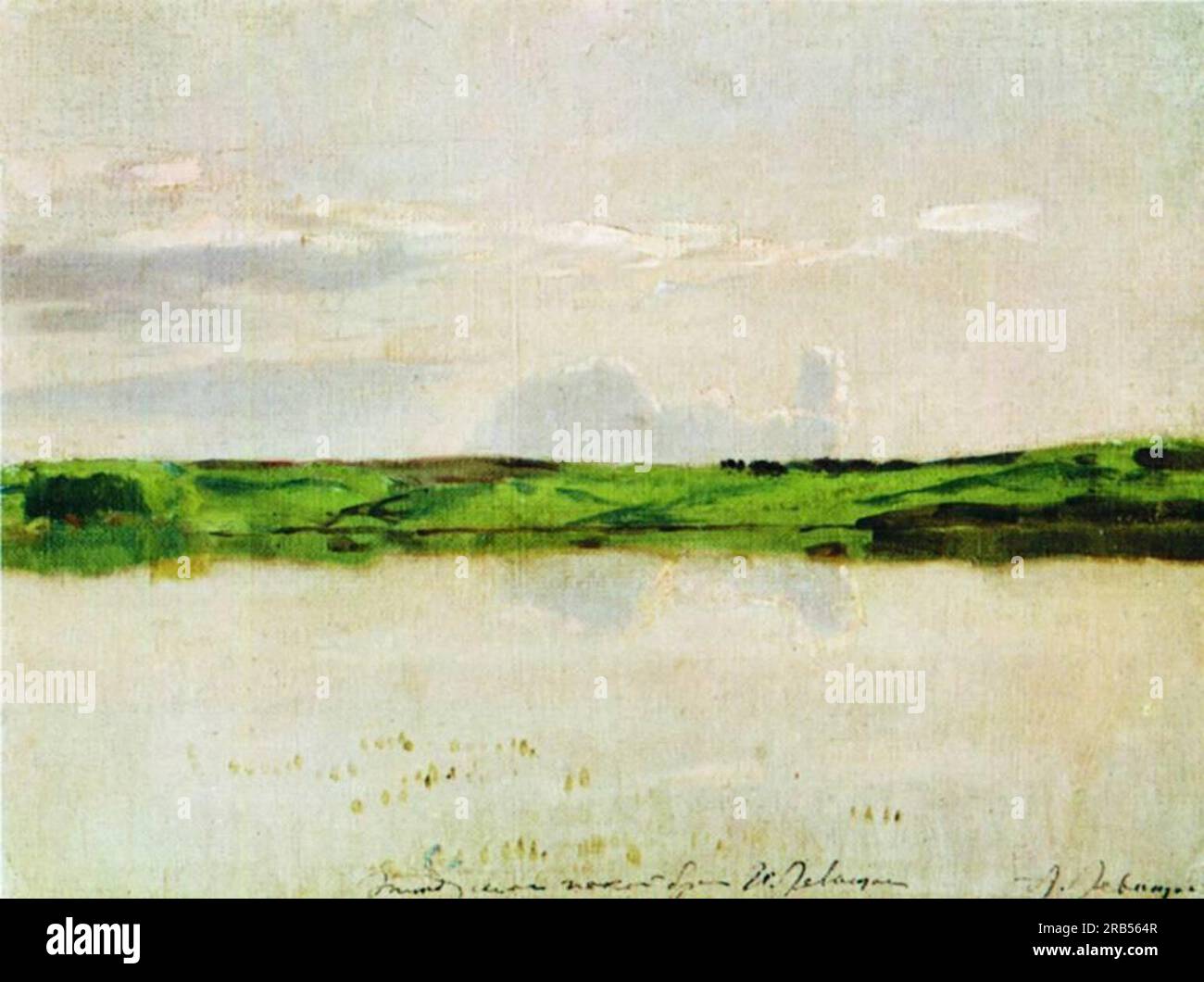 Calm summer evening 1894; Russian Federation by Isaac Levitan Stock ...