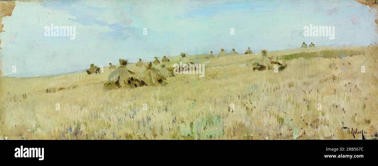 Haystacks by Isaac Levitan Stock Photo - Alamy
