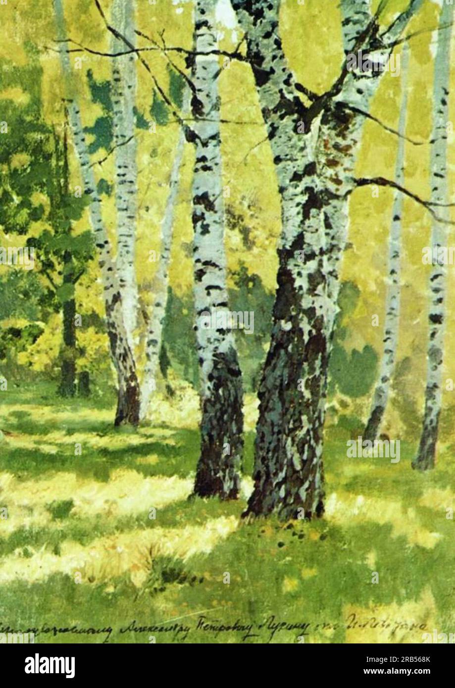 Birch grove 1878; Russian Federation by Isaac Levitan Stock Photo - Alamy