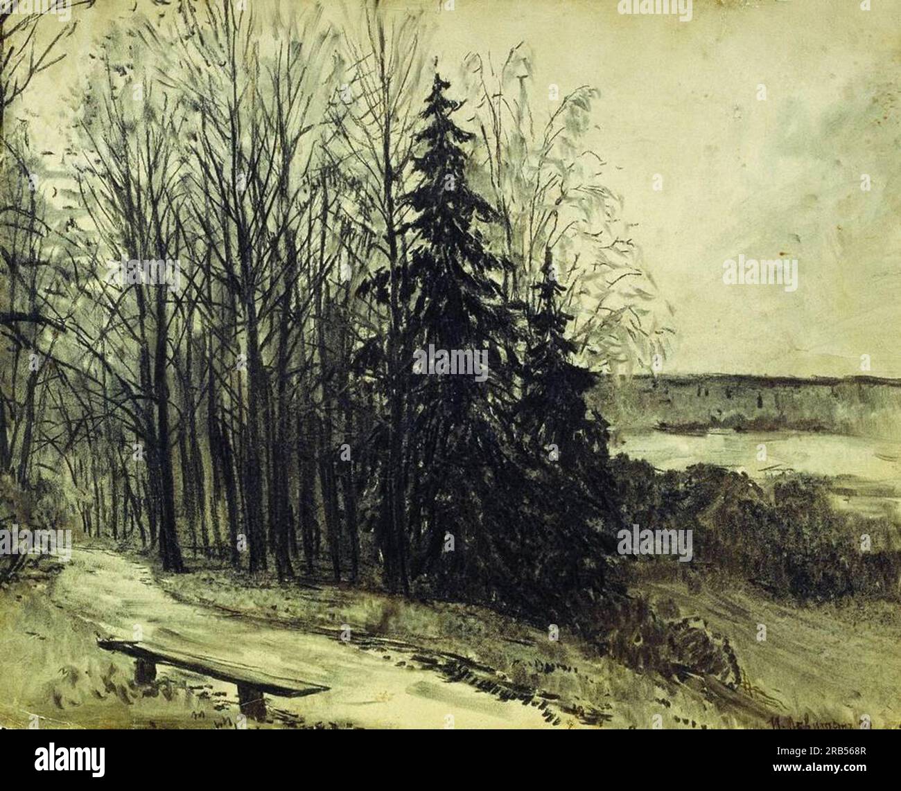 Landscape 1892; Russian Federation by Isaac Levitan Stock Photo - Alamy