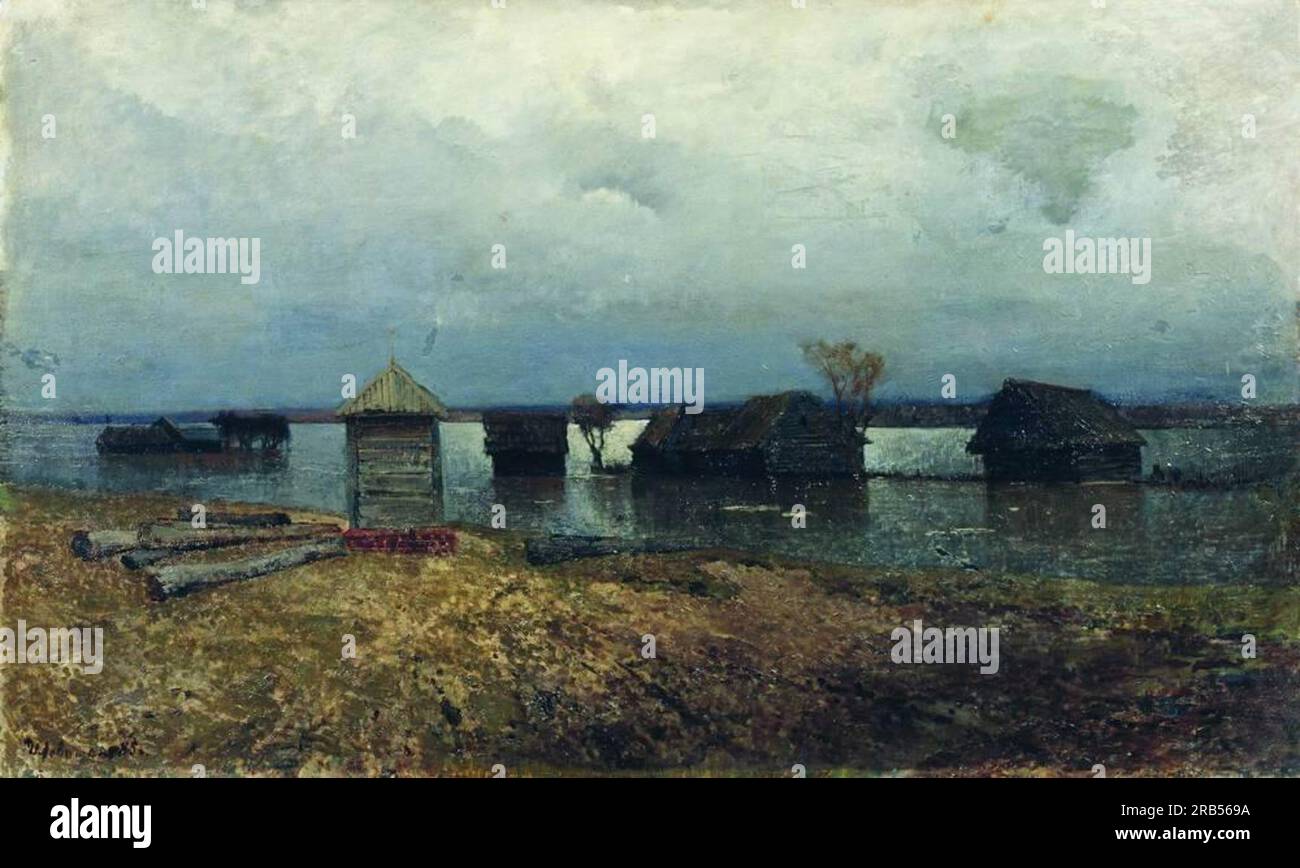 High waters 1885; Russian Federation by Isaac Levitan Stock Photo - Alamy