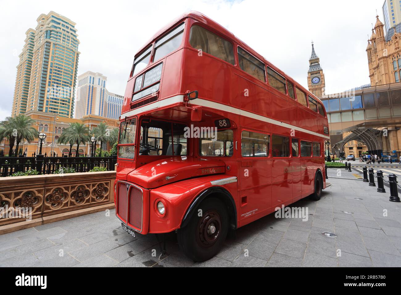 Macau, China July 2 2023: red bus in The Londoner Macao. it is the ...