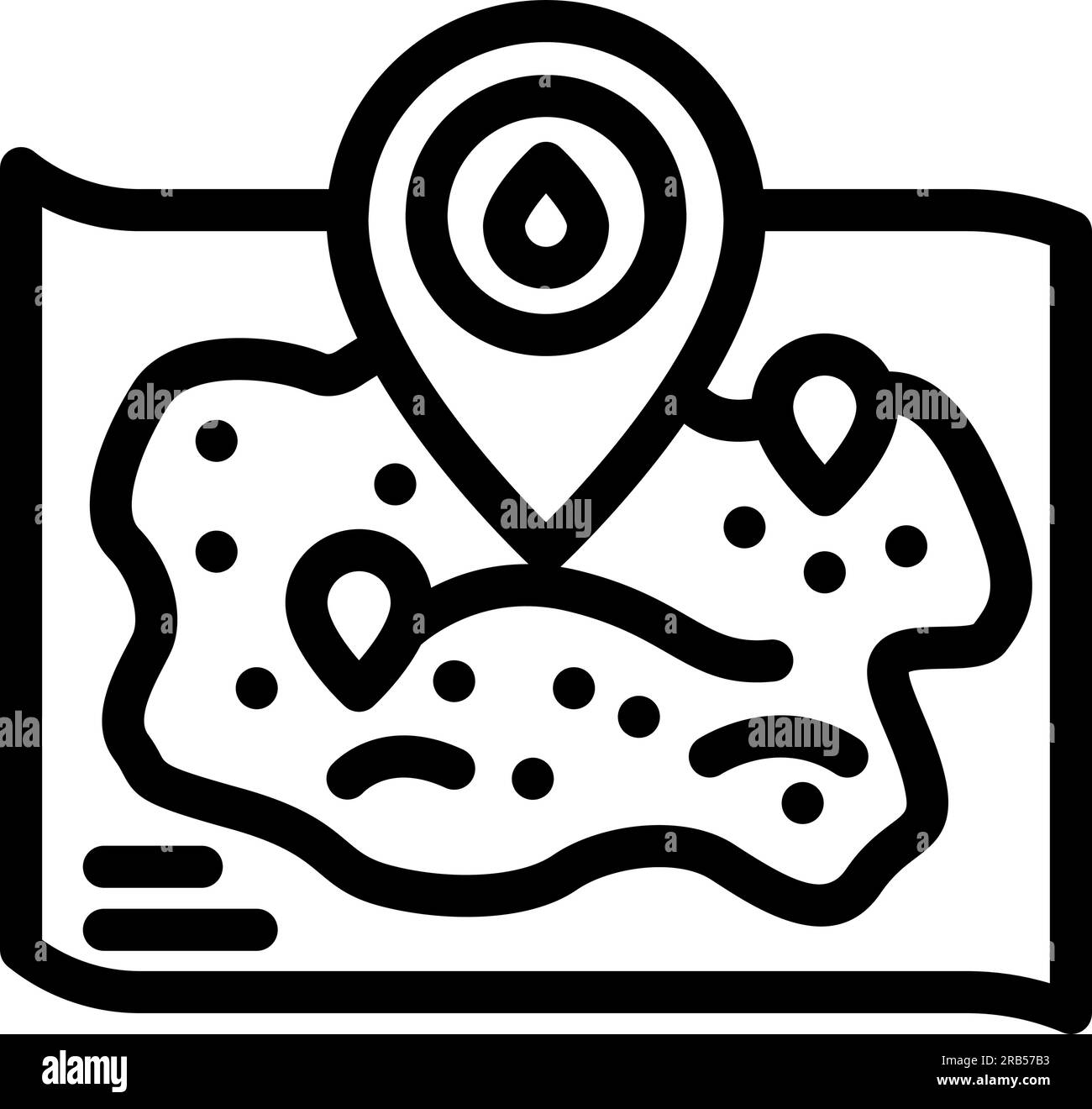 oil field mapping petroleum engineer line icon vector illustration ...