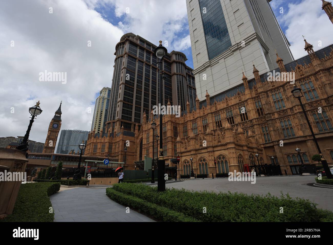 exterior of The Londoner Macao. it is the casino and resort with London ...