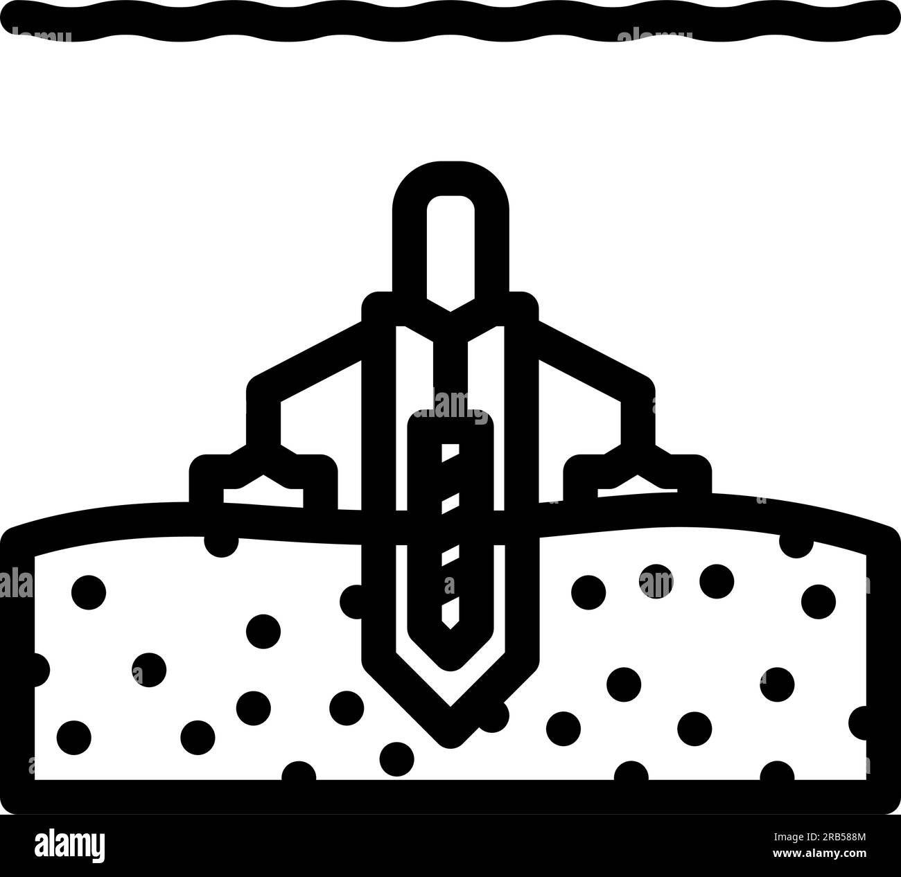 offshore drilling petroleum engineer line icon vector illustration ...