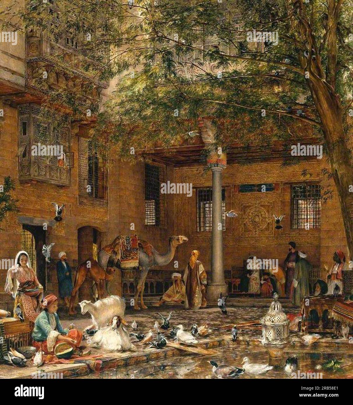 Study for ‘The Courtyard of the Coptic Patriarch’s House in Cairo’ 1864 ...