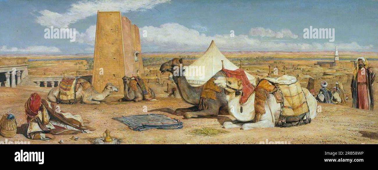 Edfu, Upper Egypt 1860 by John Frederick Lewis Stock Photo - Alamy