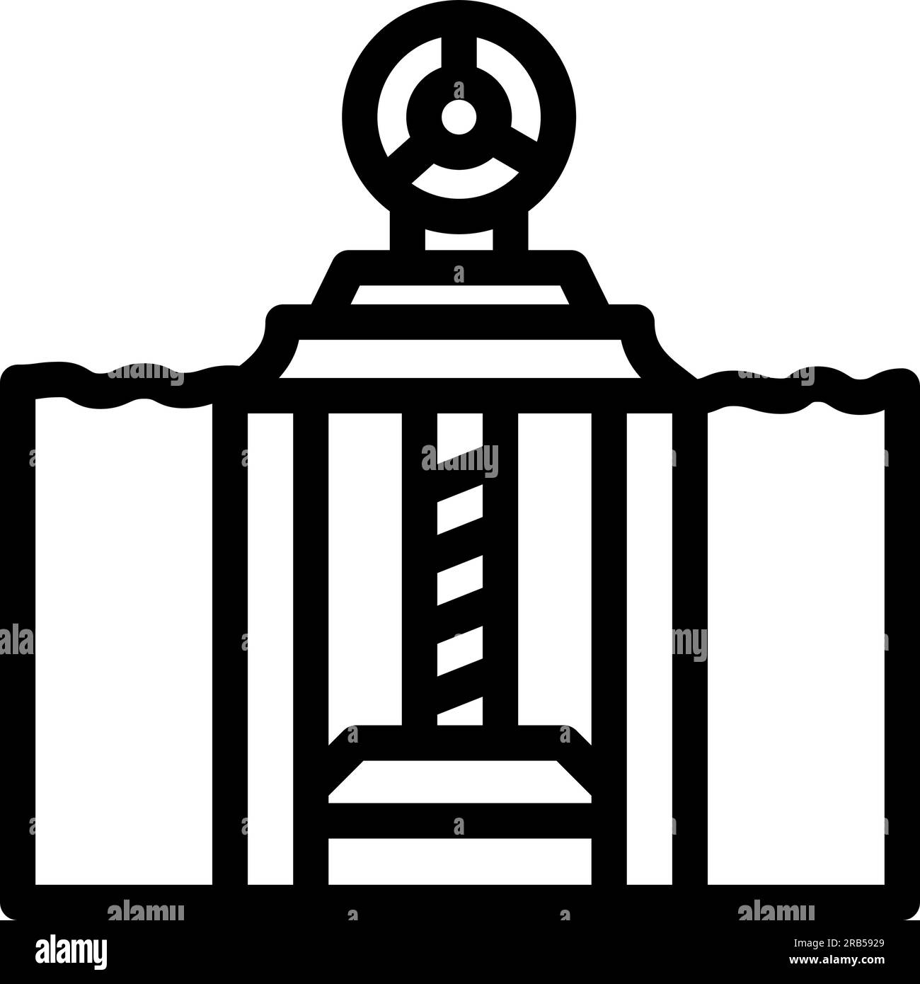 oil well plugging petroleum engineer line icon vector illustration ...