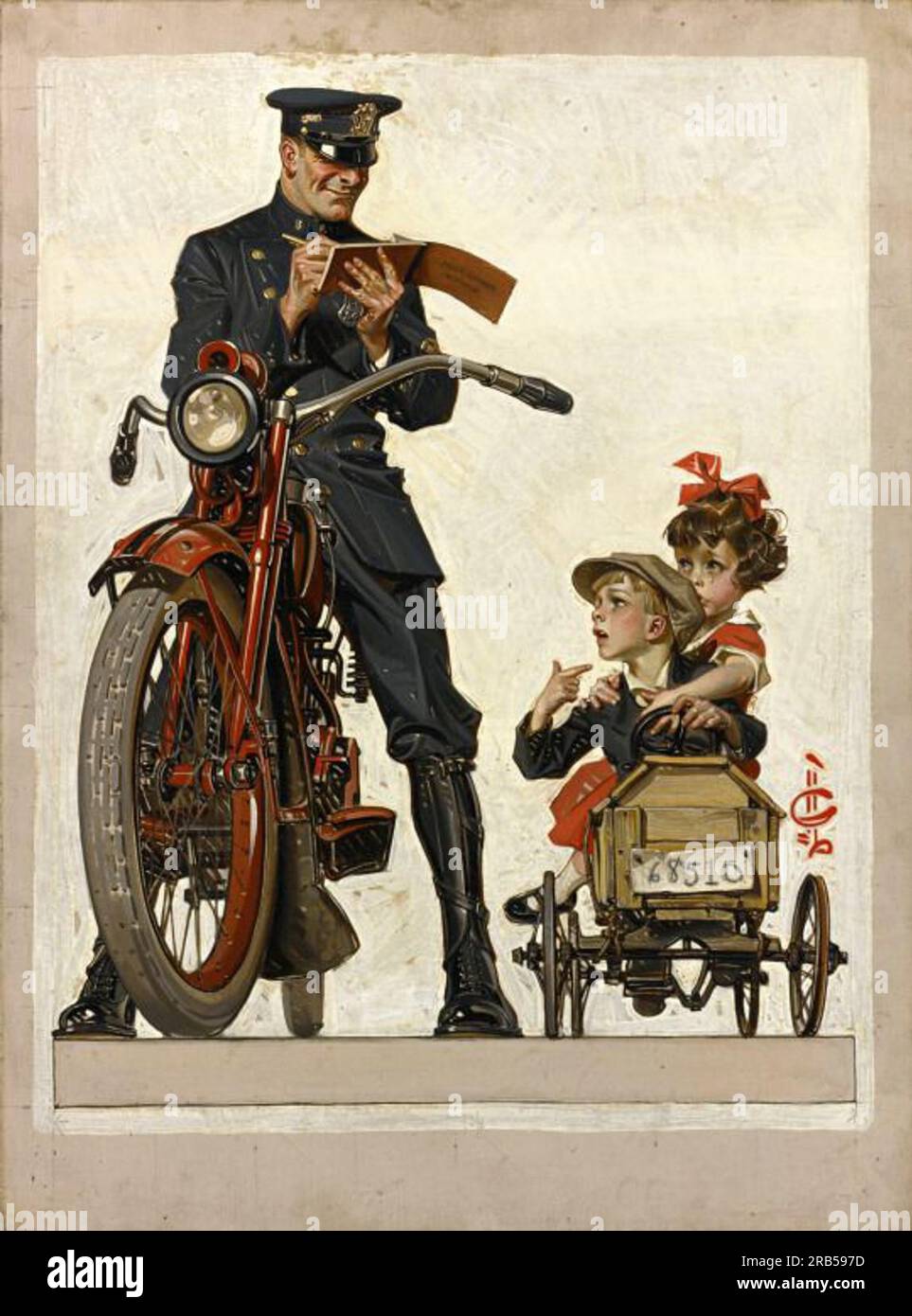Traffic Stop by Frank Xavier Leyendecker Stock Photo - Alamy