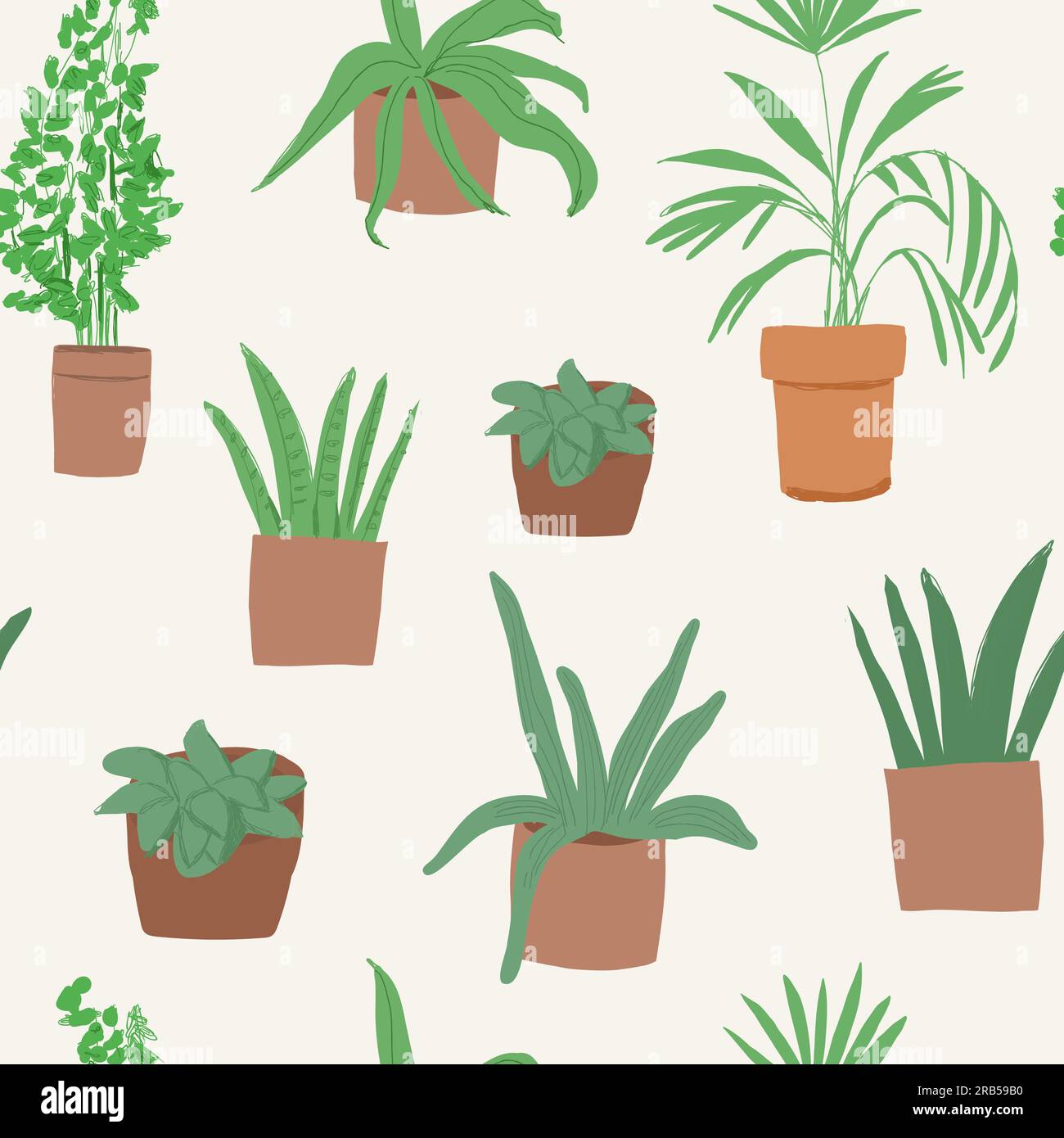 Trendy vector prints plants in flat style. Modern style is perfect for ...