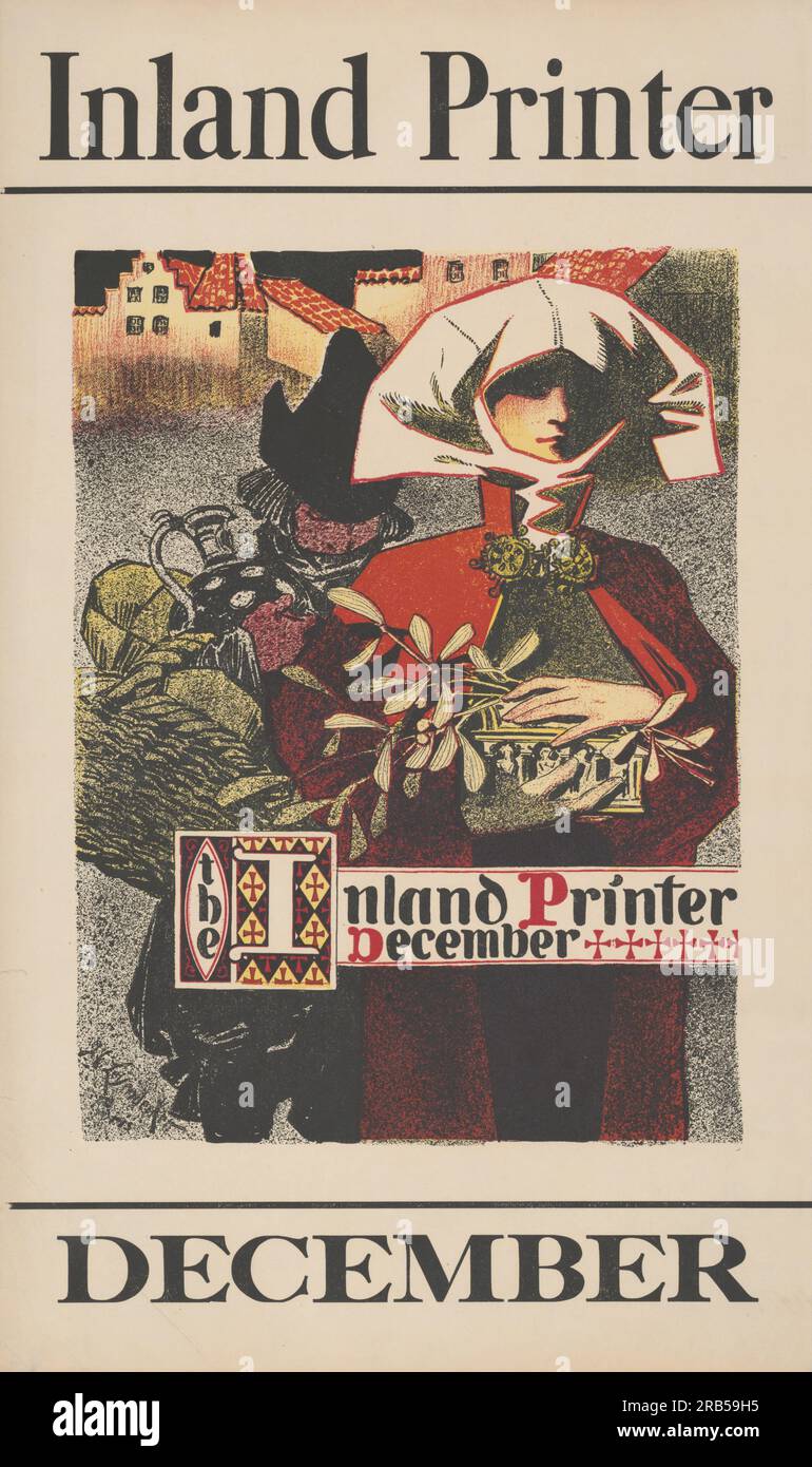 Poster for a December Issue of the Inland Printer Magazine 1900 by J. C ...