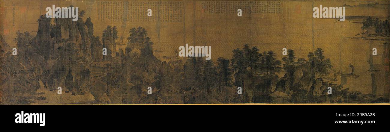 Intimate Scenery of River and Mountains (detail) by Li Tang Stock Photo ...