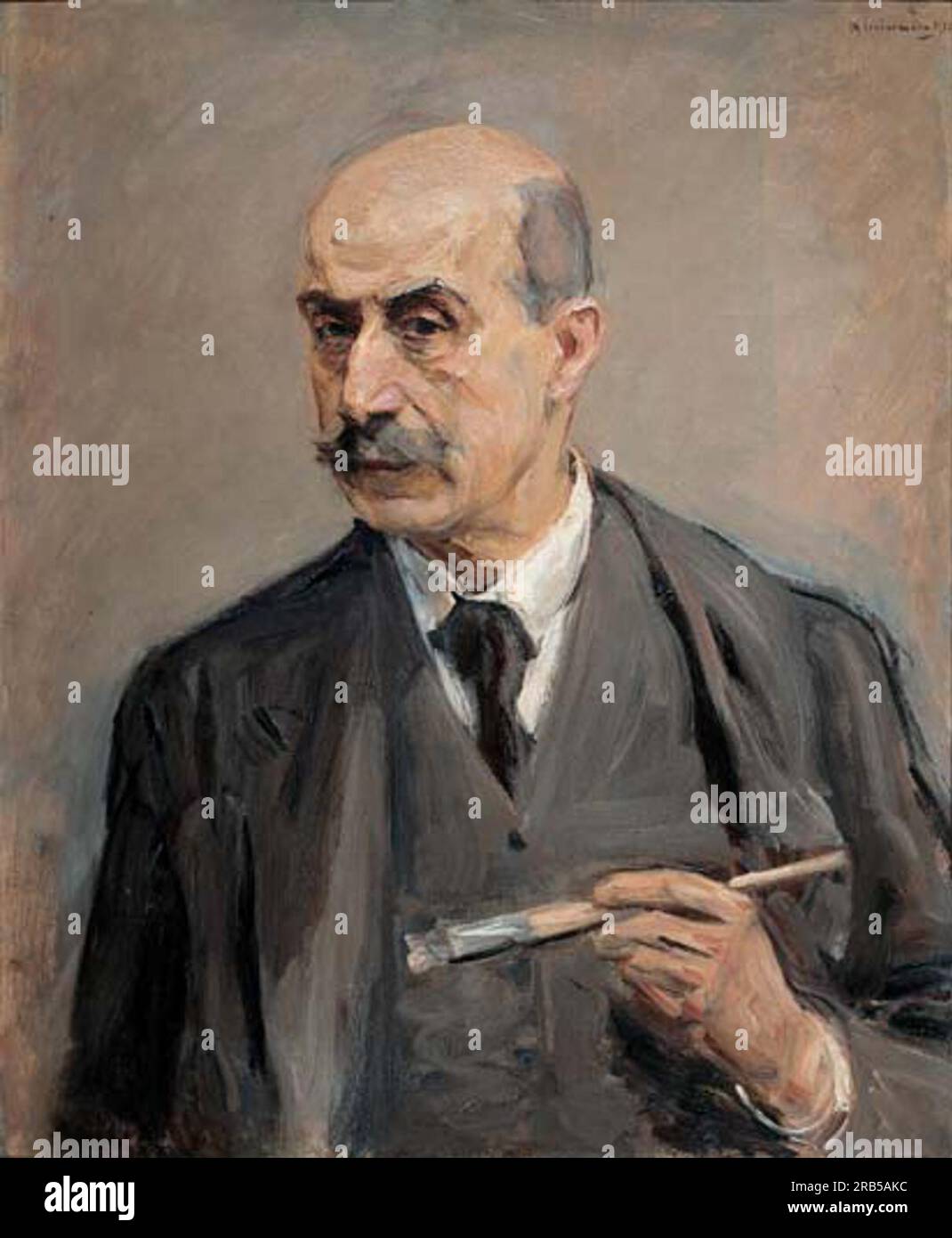 Self-Portrait with Brush 1913 by Max Liebermann Stock Photo - Alamy