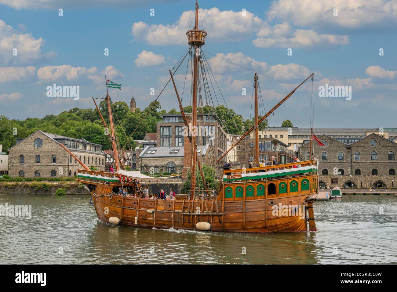 A replica of John Cabot's ship Matthew in Bristol Docks, in the ...