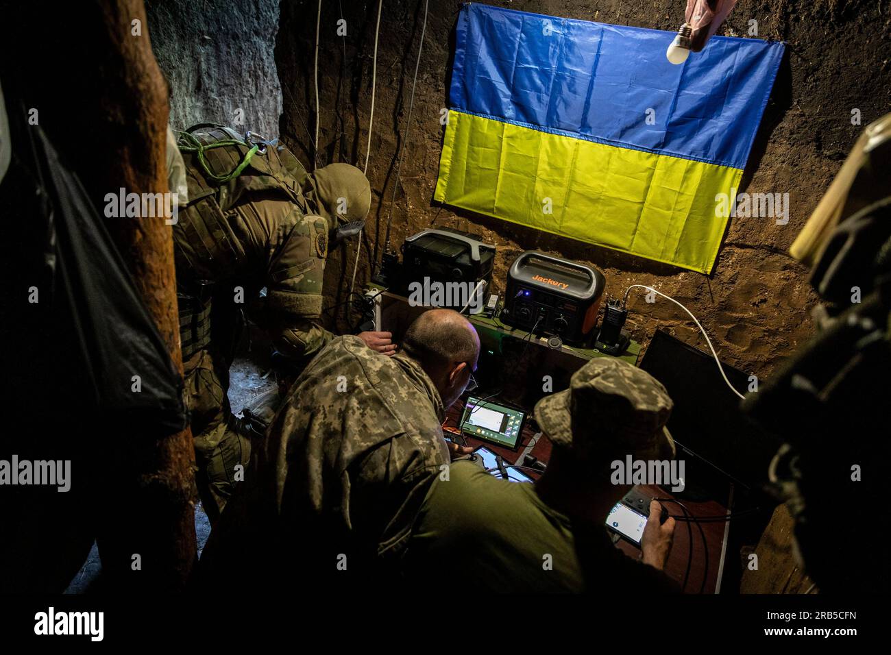 Soldiers from the 110th Territorial Defense Brigade seen controlling a ...