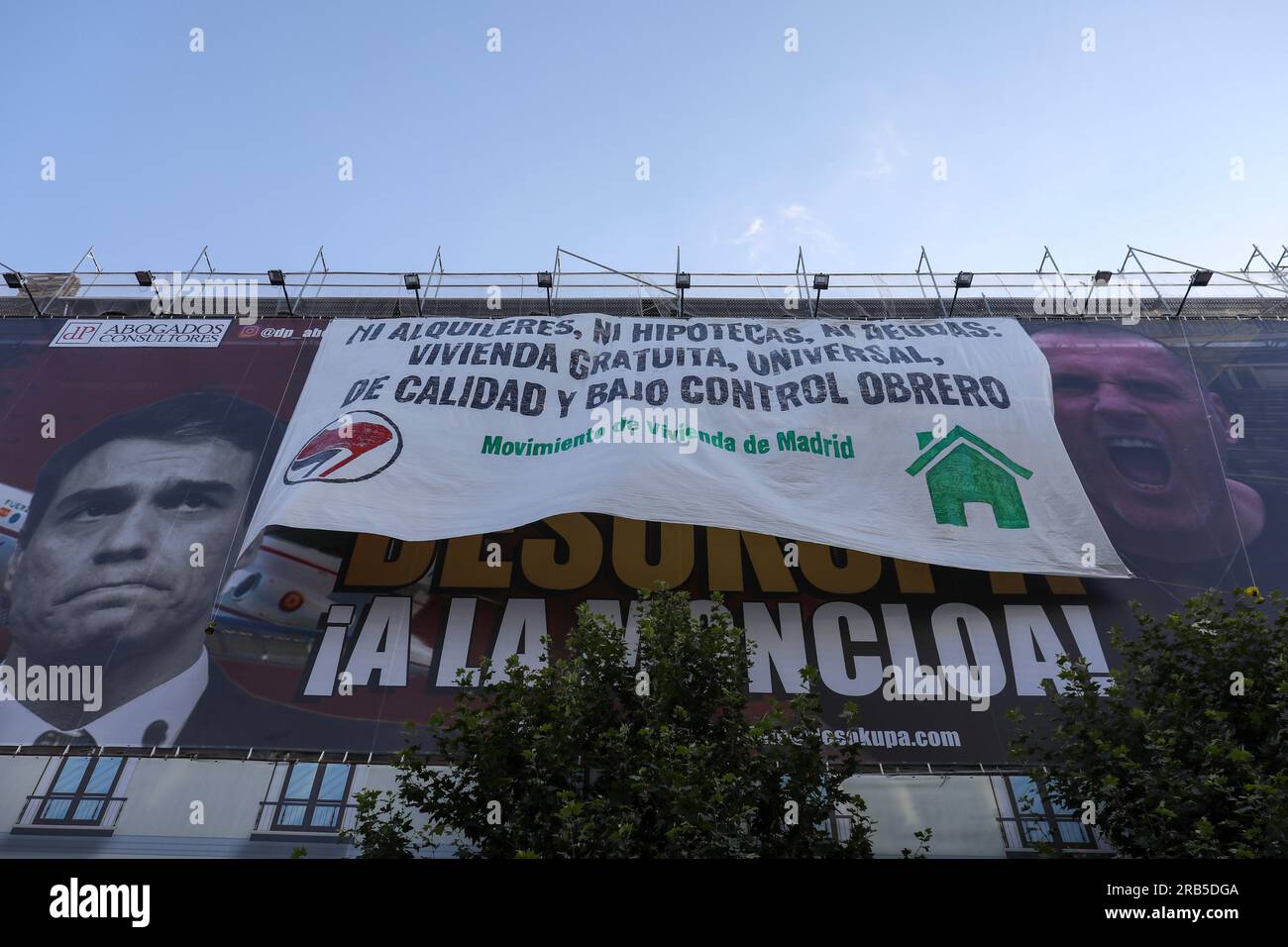 Banners installed by the housing activists on the banners of the ...