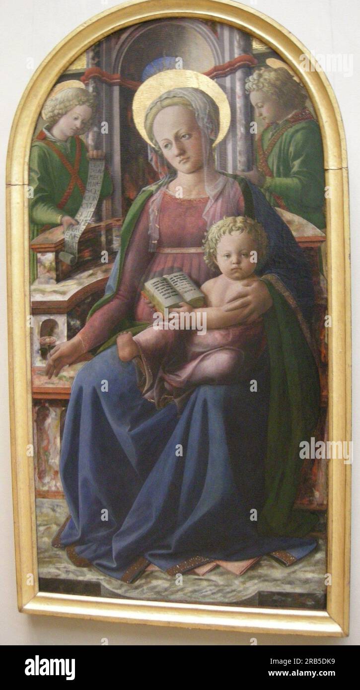 Madonna and Child Enthroned with Two Angels 1440 by Filippo Lippi Stock Photo - Alamy