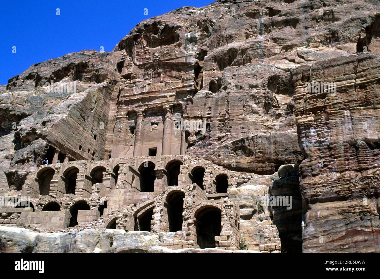 Royal Tombs. Carved Into Sandstone Cliffs By Ancient Nabateans. Jordan ...