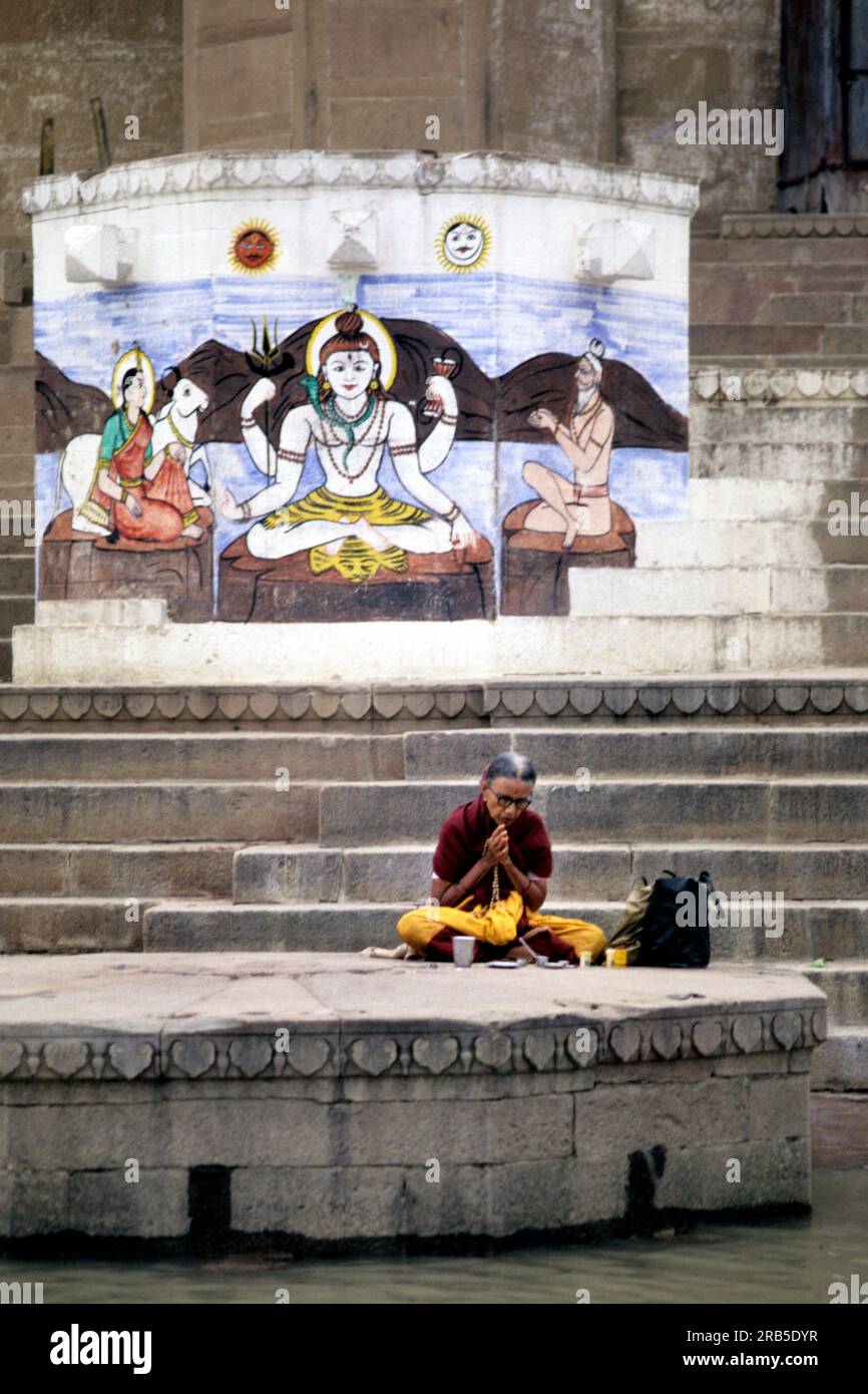 Prayer On The Ganges River. India. Asia Stock Photo - Alamy