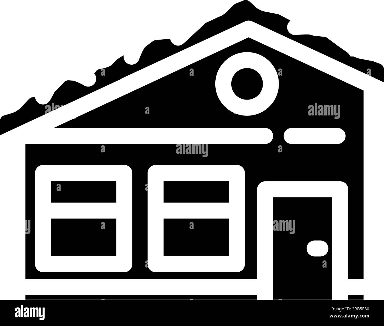 green roof environmental glyph icon vector illustration Stock Vector ...