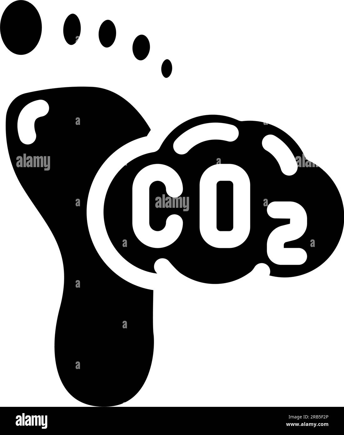 carbon footprint environmental glyph icon vector illustration Stock ...