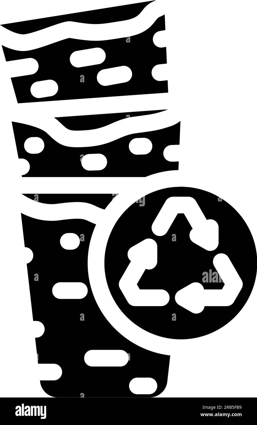biodegradable materials environmental glyph icon vector illustration ...